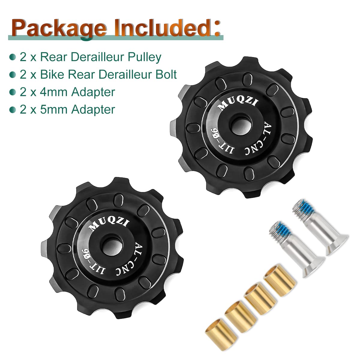 Snapklik.com : Bike Rear Derailleur Pulley, 11T+11T MTB Bicycle Ceramic ...