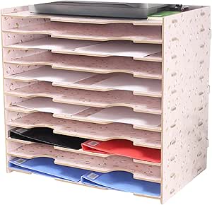 Desk Paper Organiser Tray, A3/ Letter Filing Tray, Stacking Drawers ...