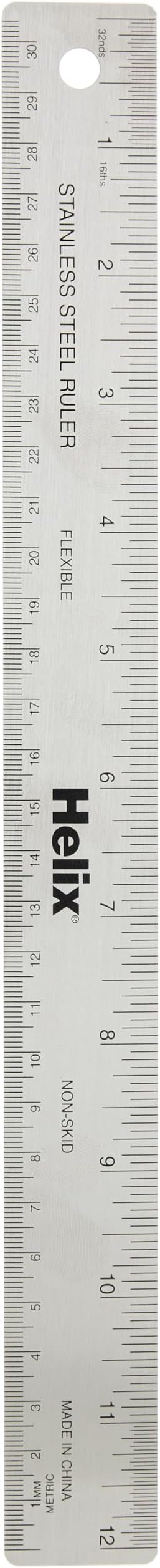 Amazon.com : Helix Stainless Steel Ringbinder Ruler 12 inch / 30cm ...