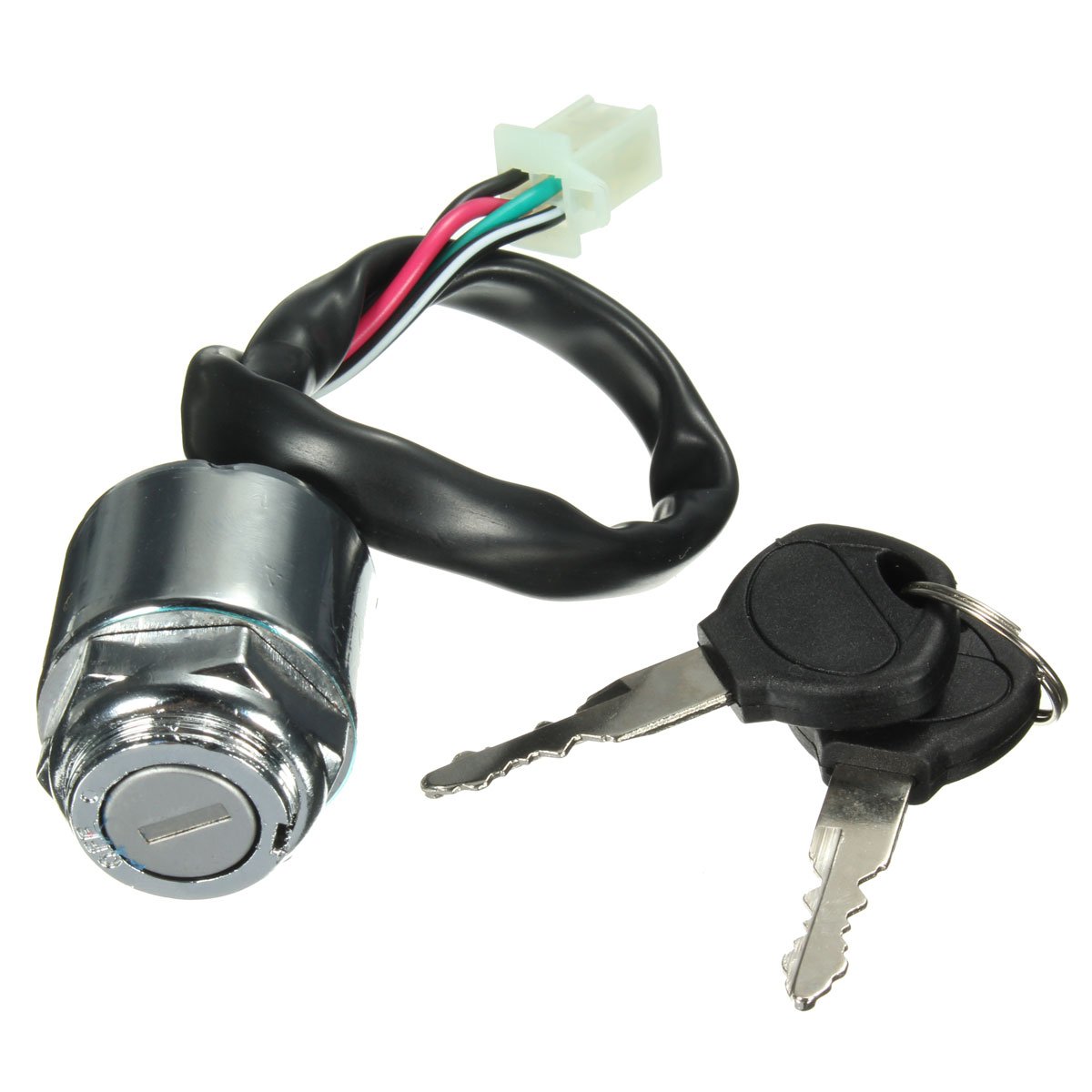 Buy JenNiFer Ignition Barrel Key Switch 2 Keys 4 Pin Block Connector ...