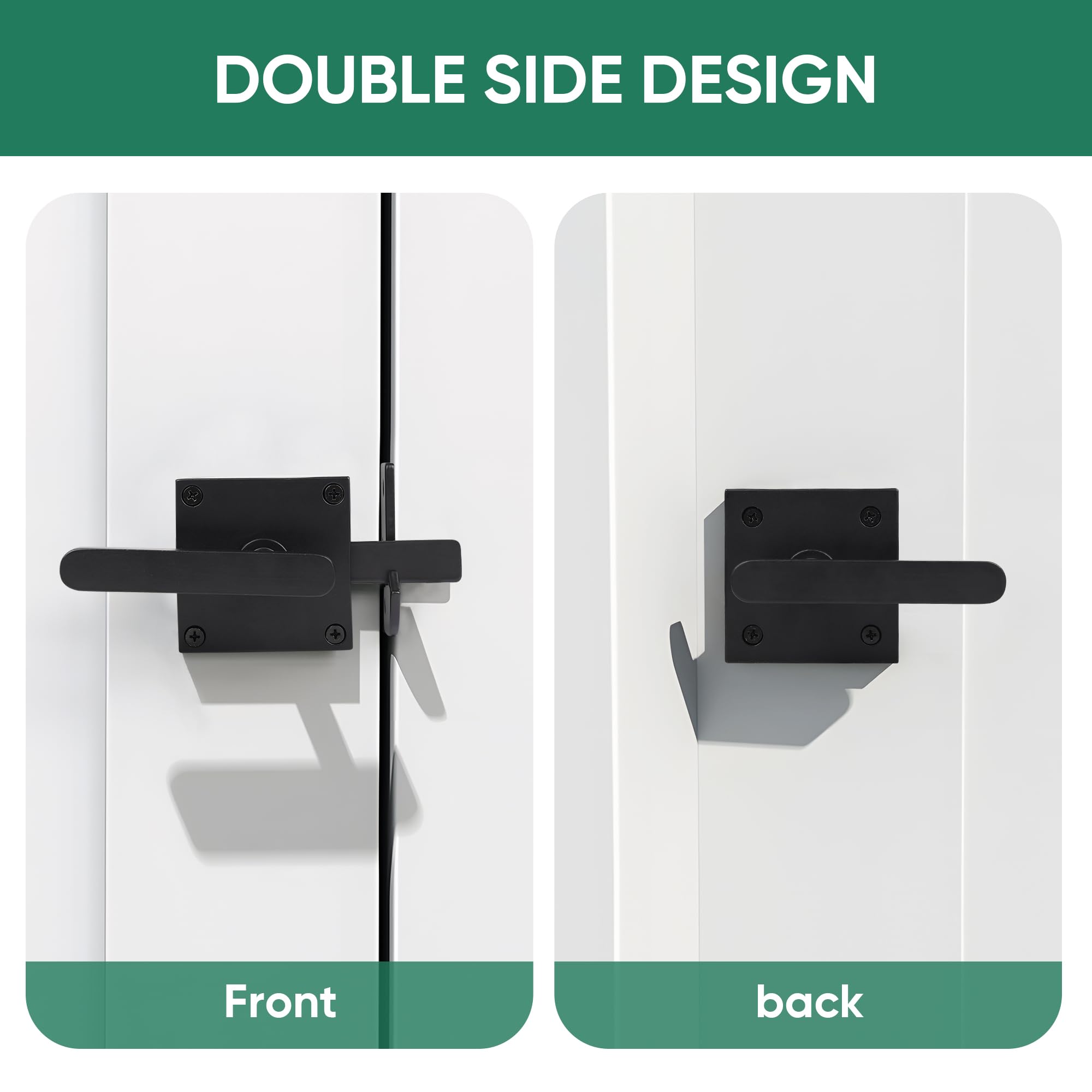Snapklik.com : 2 Pack Double Side Gate Latch, Heavy Duty Swinging Door ...