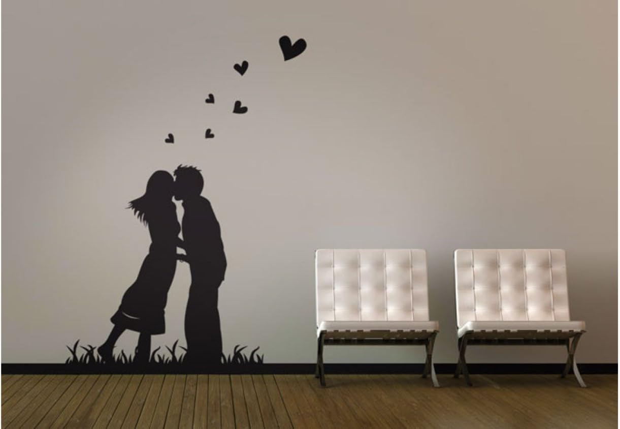 Amazon.com: Love Couple Heart Romance Wall Art Sticker Decal Bedroom ...