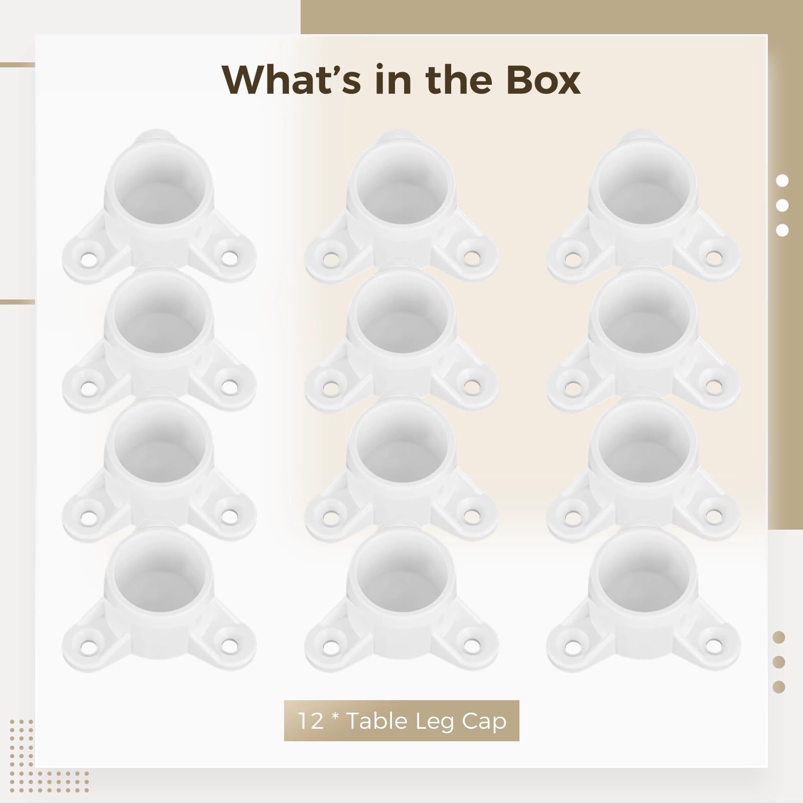 Snapklik.com : 20 PCS 3/4 PVC Furniture-Grade Table Leg Screw Caps ...