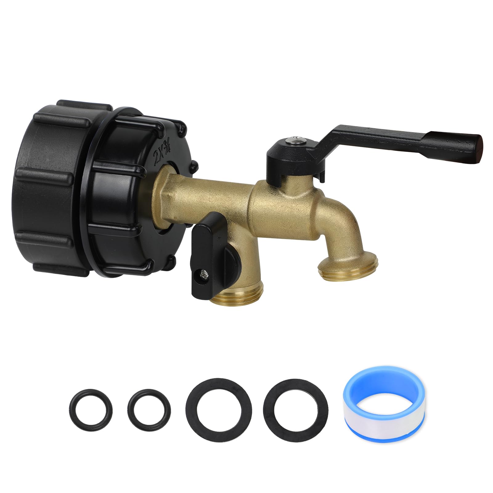 Snapklik.com : Upgrade Double Outlet IBC Tote Fittings, 275 330 Gallon ...