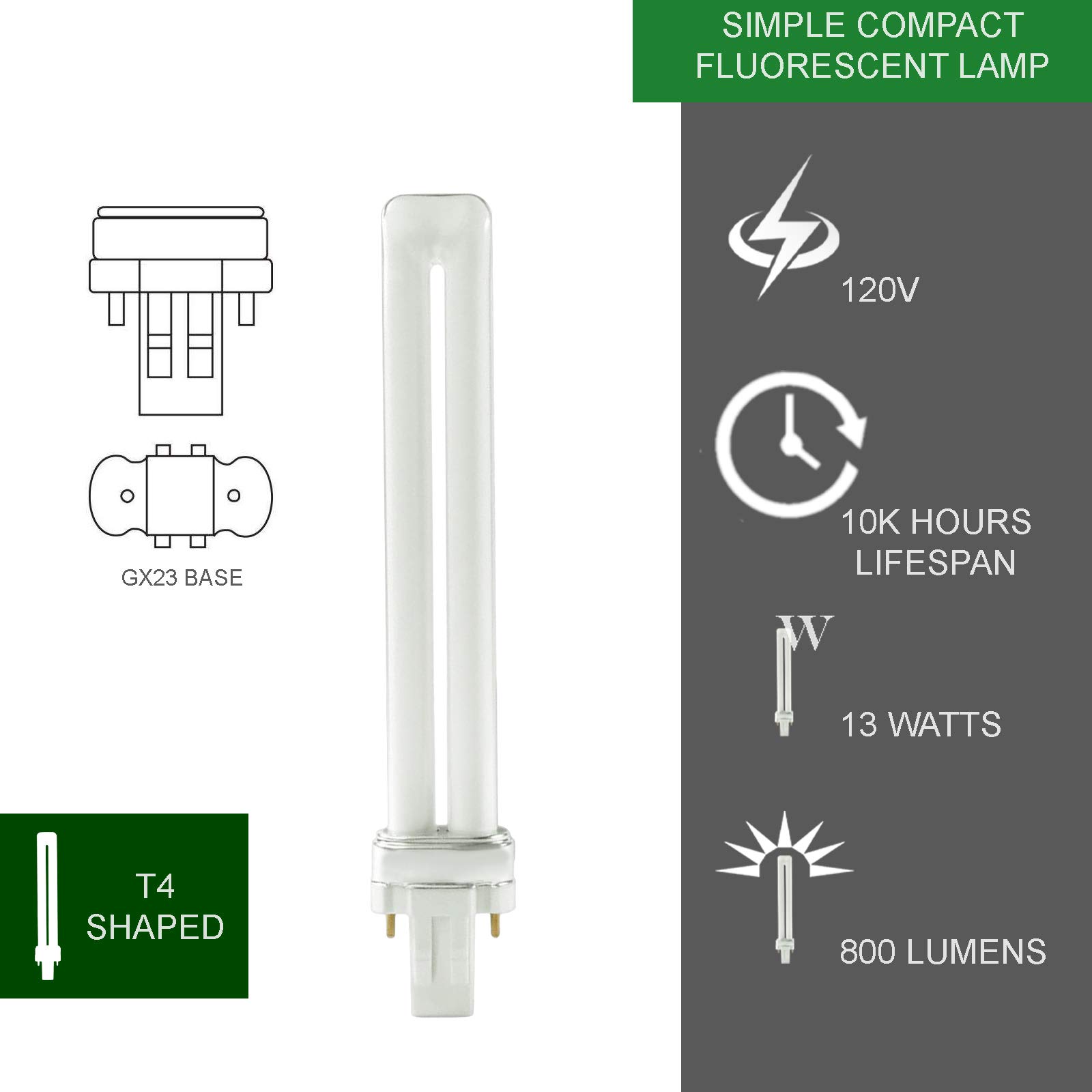 Exterior 4 Pin Fluorescent Bulb Feit Electric 27 Watt PL CFLNI Quad