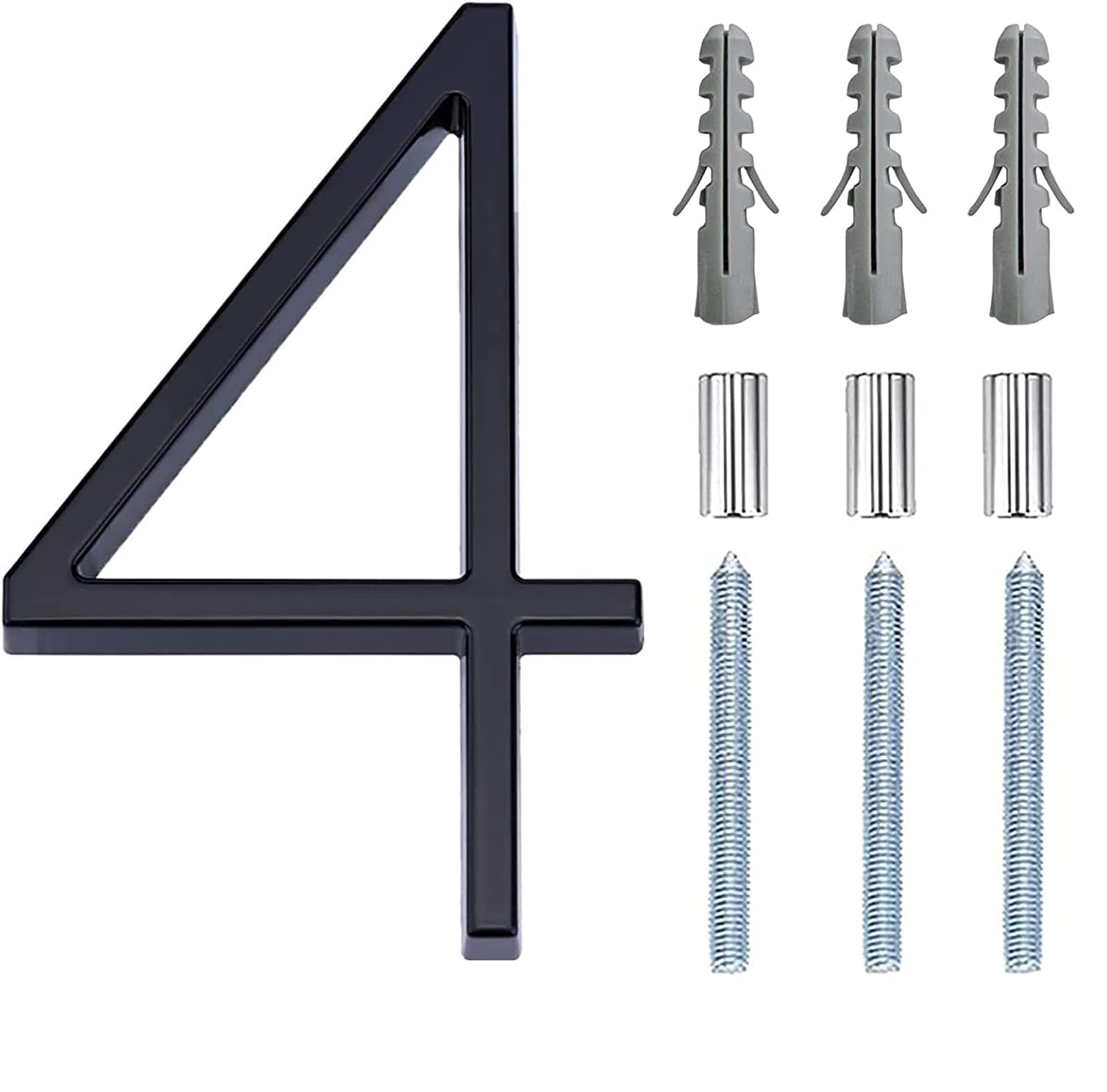Snapklik.com : 6" Modern House Numbers Floating Stainless Steel Address ...