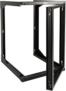 Amazon.com: Tecmojo 15U Wall Mount Open Frame Network Rack, Swing Out Hinged Door 18 Inch Depth ...
