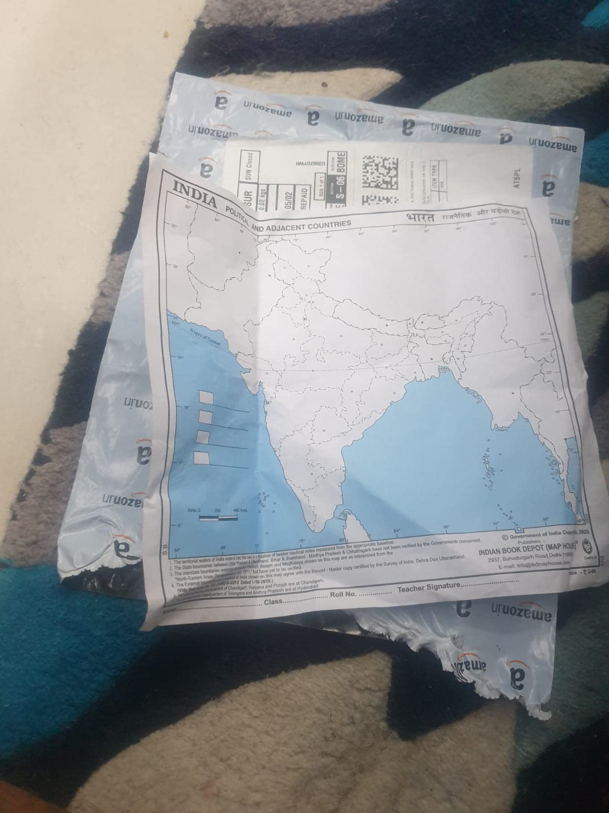 Buy Large Color Map of India (36"W X 42.6" H) - 2019 New Edition Book ...