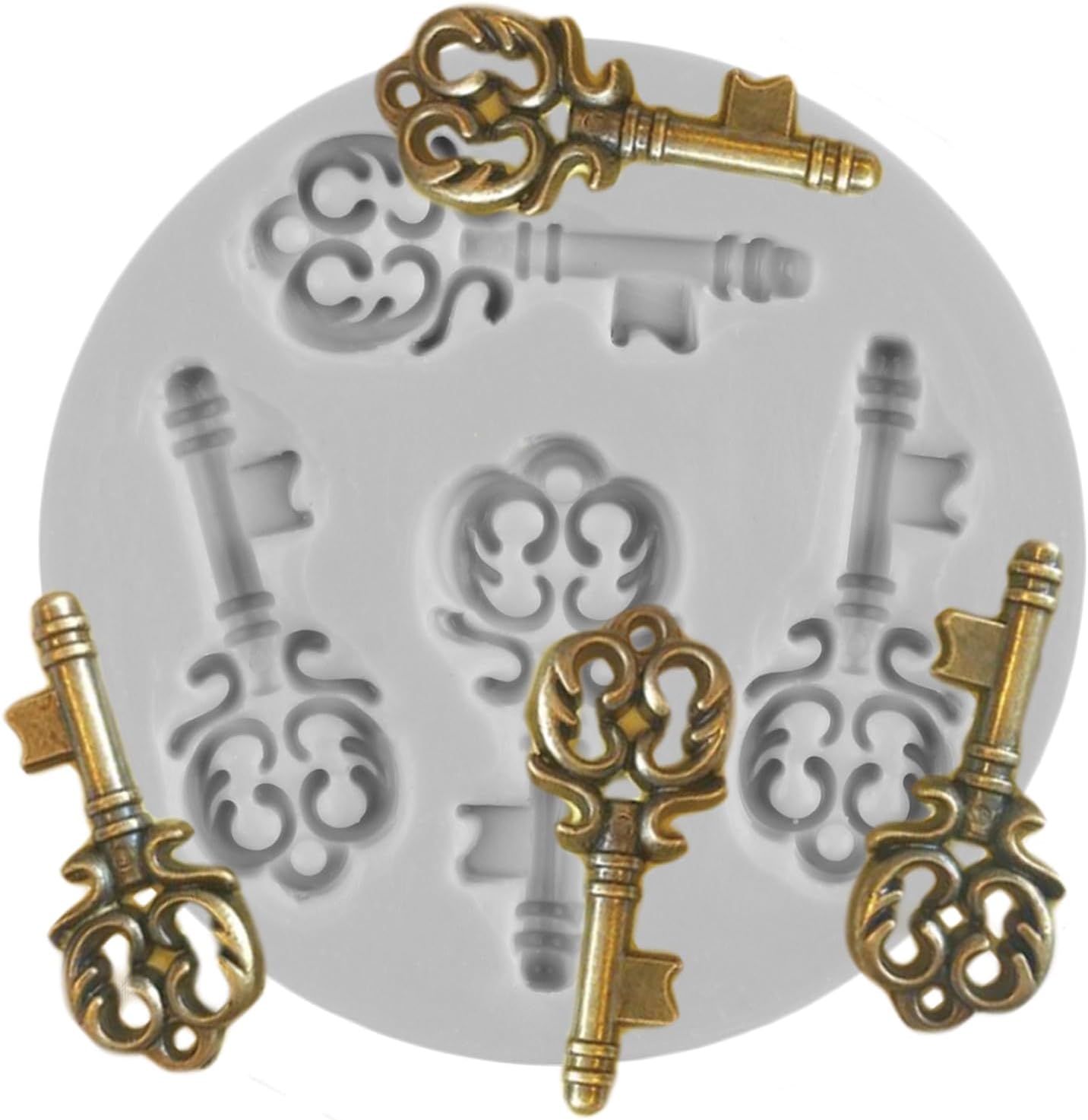Amazon.com: MINFEIDMS Vintage Key Fondant Molds Key Silicone Chocolate ...