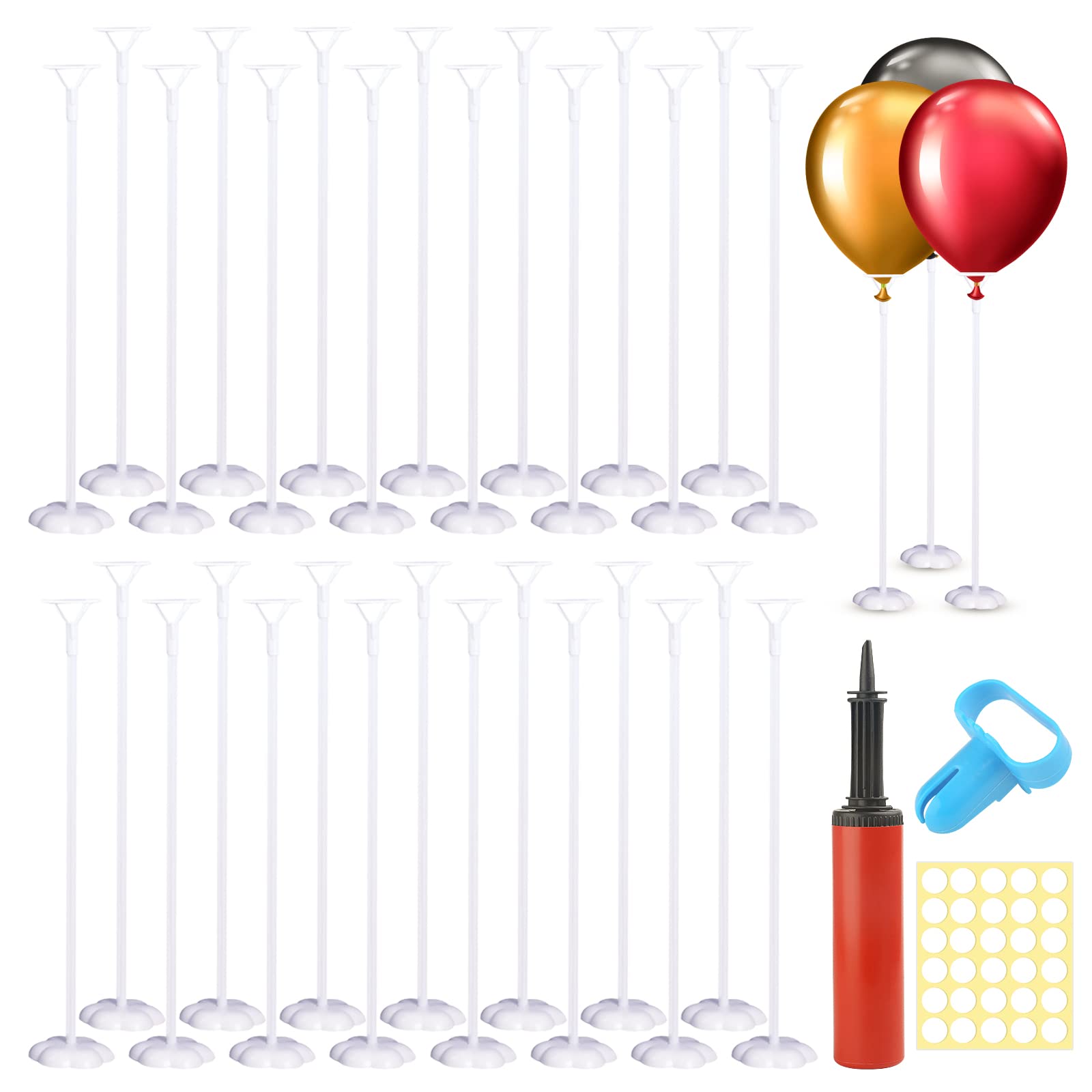 30 Sets Balloon Stand Holders Kit, Reusable Balloon Stand for Table ...