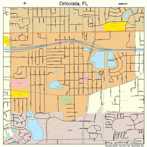 Amazon.com : Large Street & Road Map of Orlovista, Florida FL - Printed poster size wall atlas ...