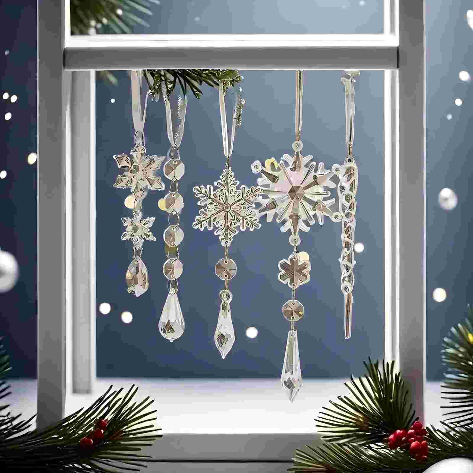 Amazon.com: Christmas Ornaments Snowflakes Decors, 10 Pcs Christmas ...