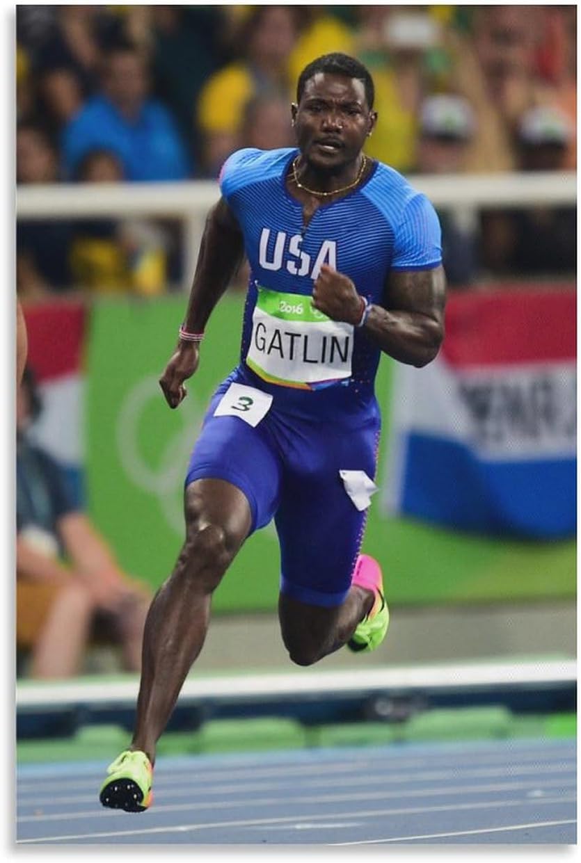 Amazon.com: ADOVZ Justin Gatlin Track Sprinter Poster (4) Home Decor ...