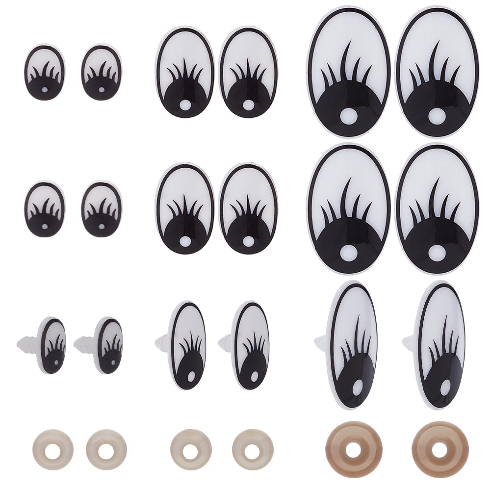 Amazon.com: GOMAKERER 120 Sets 3 Sizes Plastic Craft Eyes, Cartoon ...