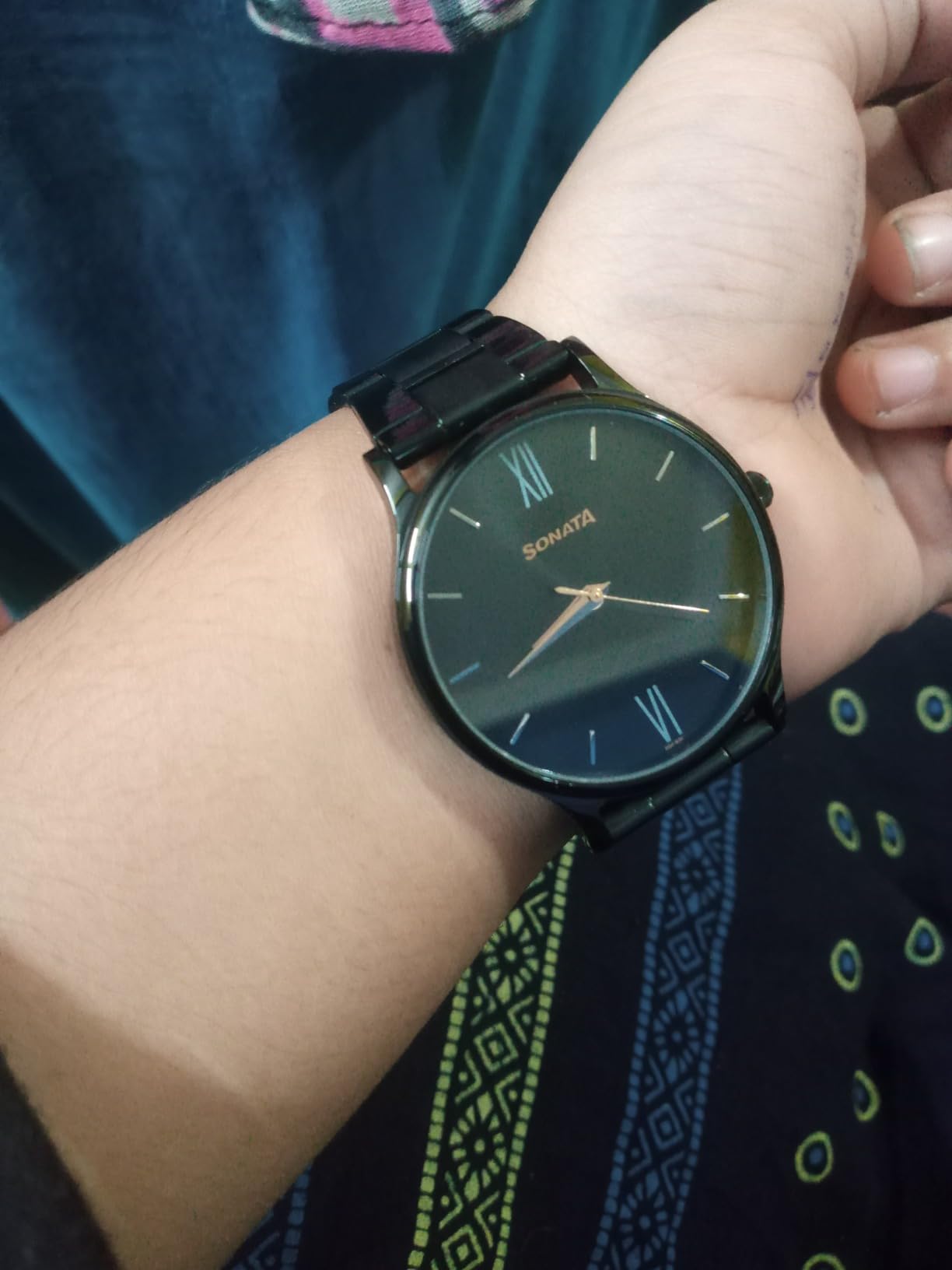 Buy Sonata Aspire Quartz Analog Black Dial Stainless Steel Strap Watch ...