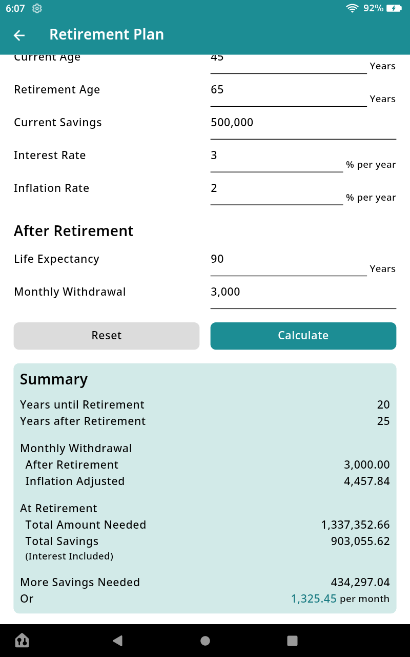 Easy Finance - Mortgage, Loan, Retirement, Compound Interest Calculator - App on Amazon Appstore
