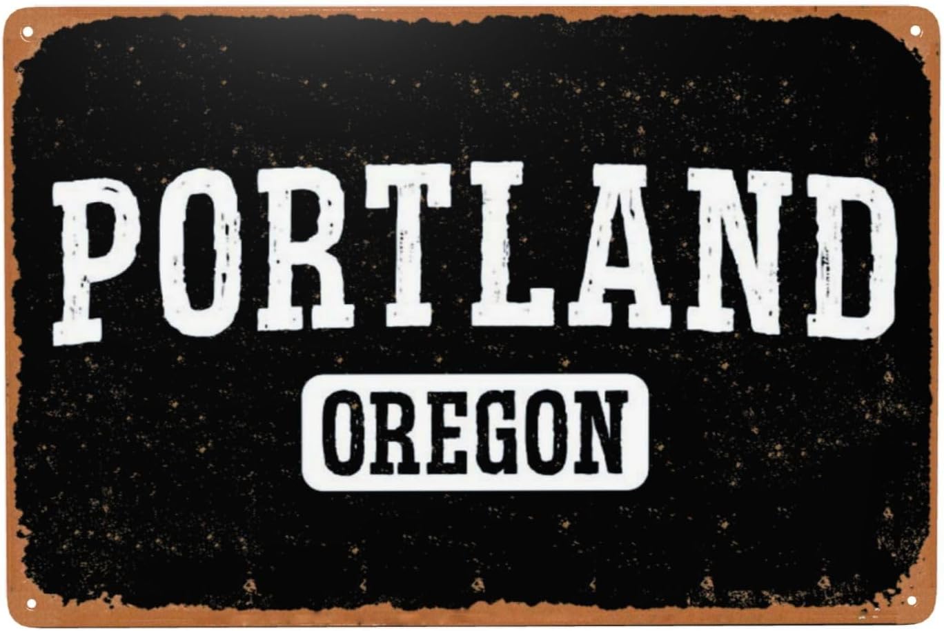 Amazon.com: Portland Oregon Funny Tin Signs State City Decor For Bar ...