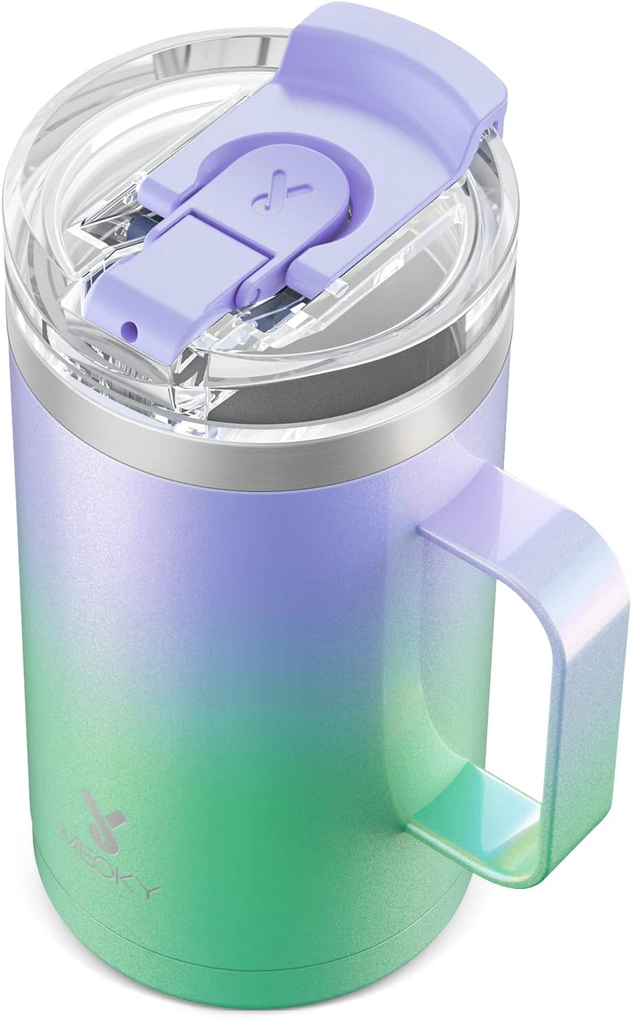 Amazon.com | Meoky 20oz Insulated Modern Purple Cylindrical Mug with ...