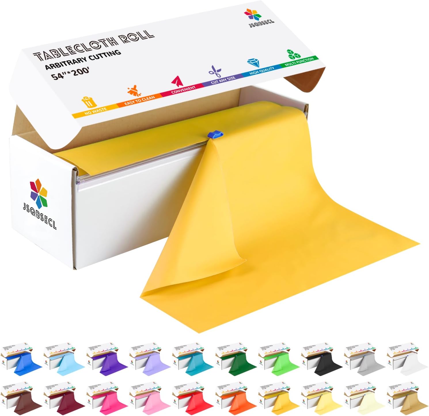 Amazon.com: JSQBSECL 54 Inch X 200 Feet Plastic Table Cover Roll with ...