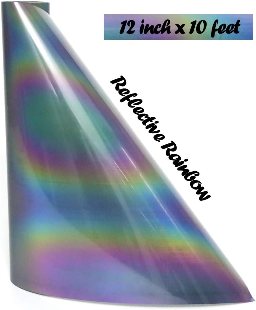 Amazon.com: FUNKAKA Rainbow Heat Transfer Vinyl Roll 12 in x 10 Ft ...