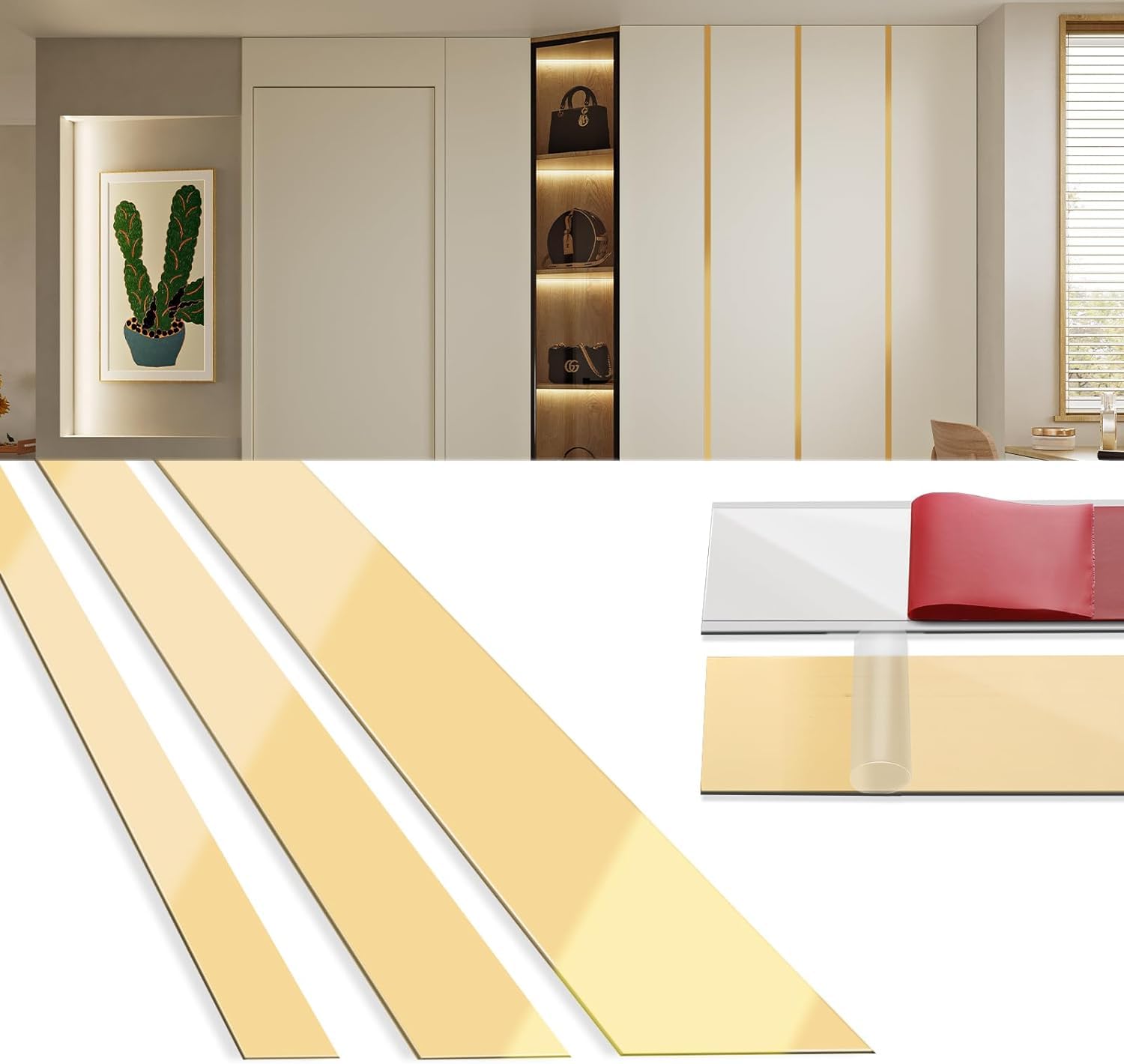 Amazon.com: Stainless Steel Peel and Stick Molding Trim Mirror-Like ...