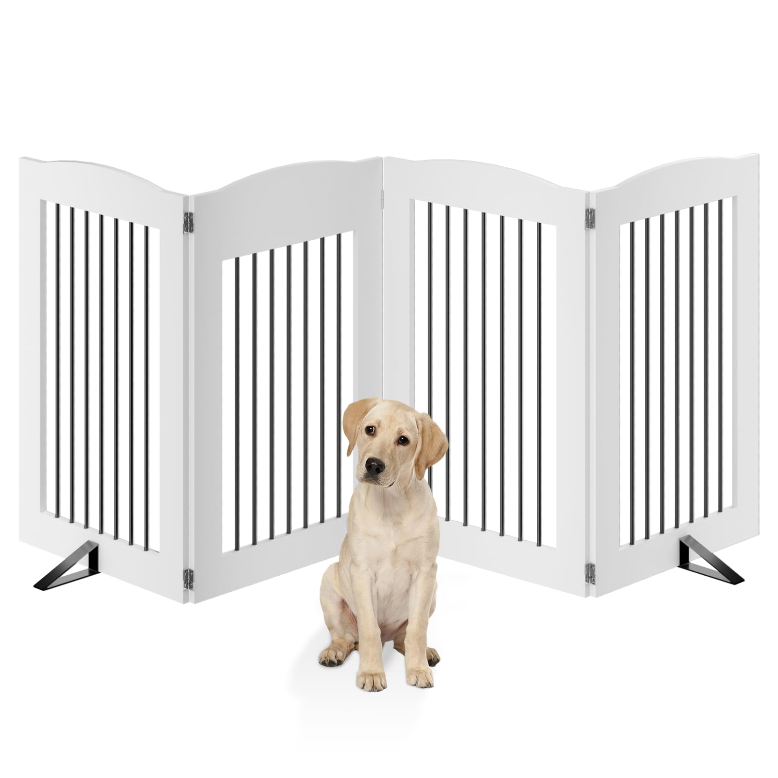 Snapklik.com : Freestanding Dog Gates, 32" Height Dog Gate Indoor, 96 ...