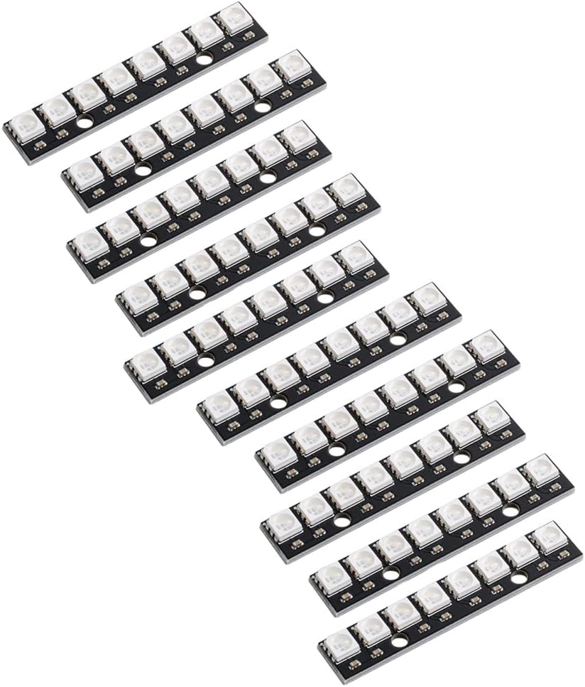 10pcs 8 Rgb Led Stick 8 X Ws2812 5050 Rgb Led Con Controladores Integrados Para Arduino