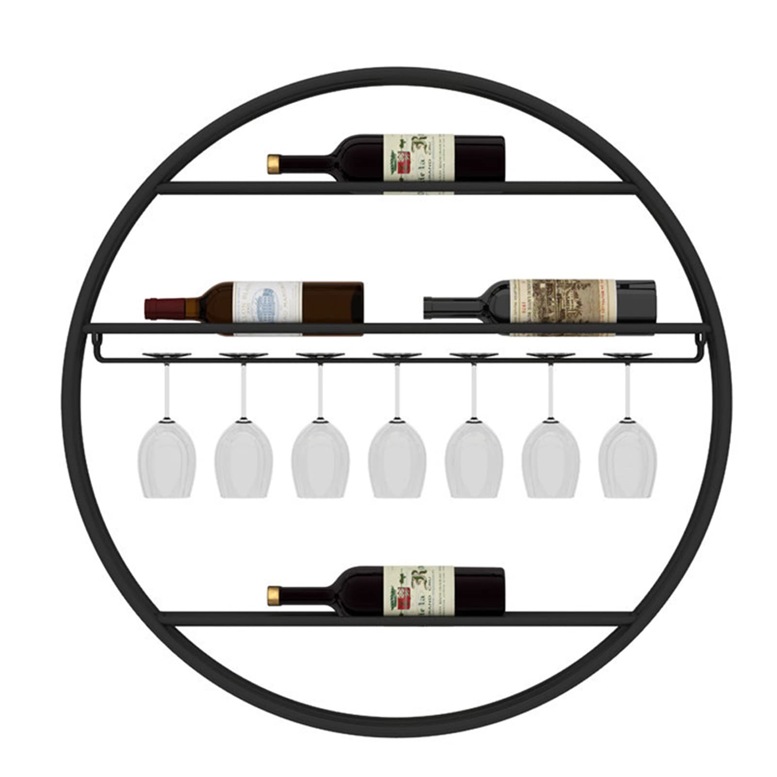 Rack à vin Mural Noir et Porte-Bouteilles à vin ou étagère en Verre ...