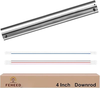 4 Inch Ceiling Fan Downrod, 1" Diameter Nickle Ceiling Fan Extension ...