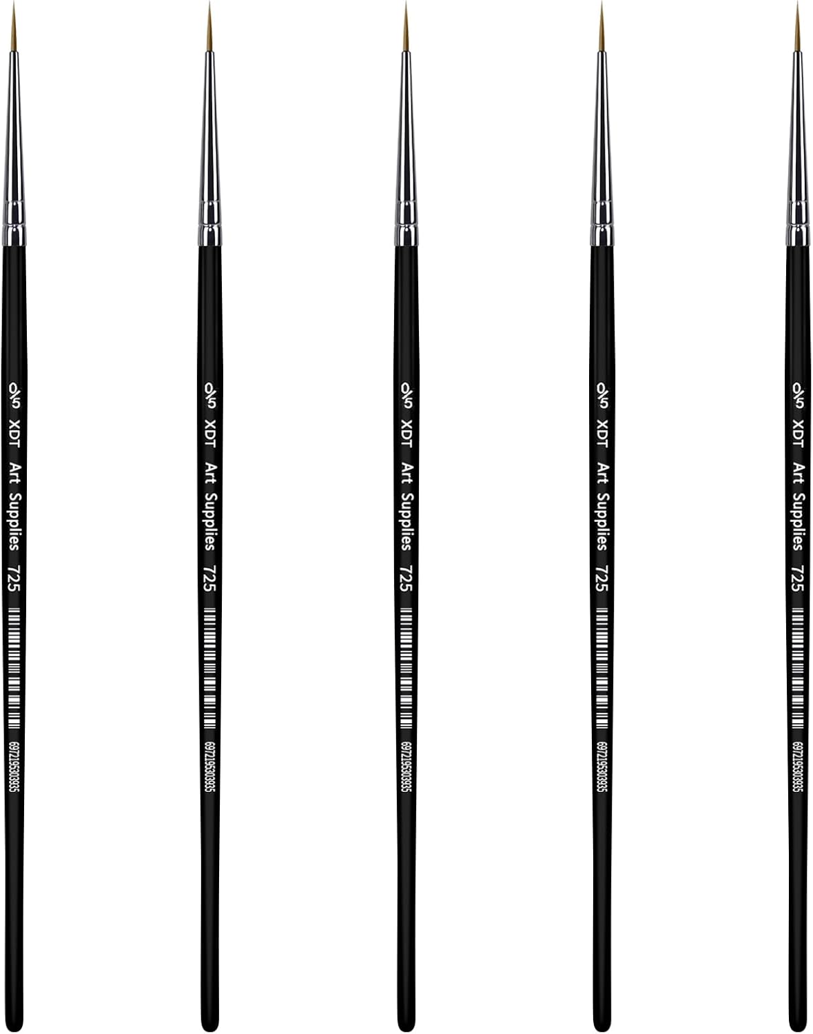 XDT#725 Micro Detail Artist Pin Point Painting Brush Set of 5 Piece ...