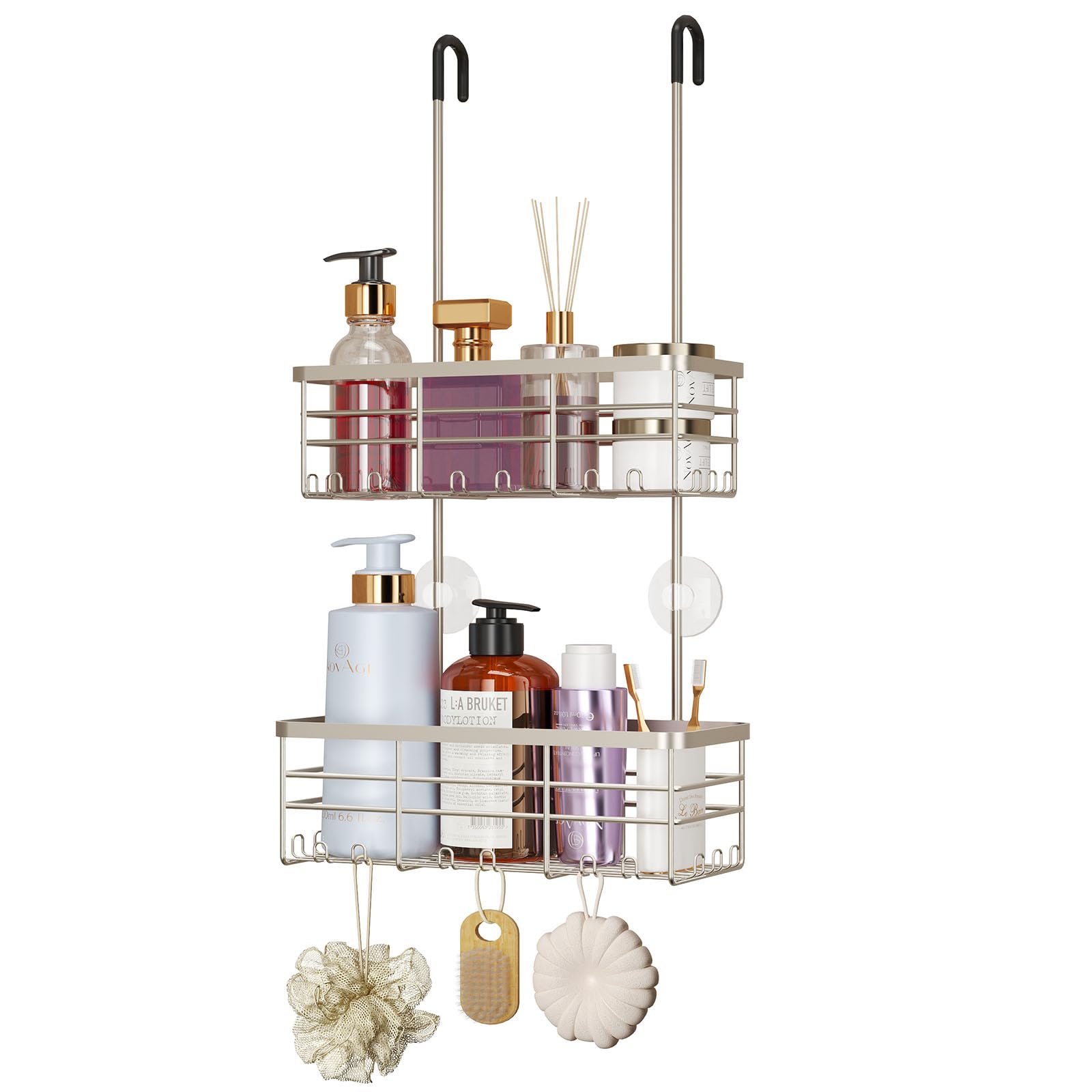 Amazon.com: HapiRm Hanging Shower Caddy Organizer - No Drilling Shower ...