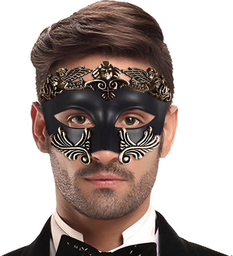 Amazon.com: BODIY Men Black Masquerade Mask Phantom Opera Venetian ...