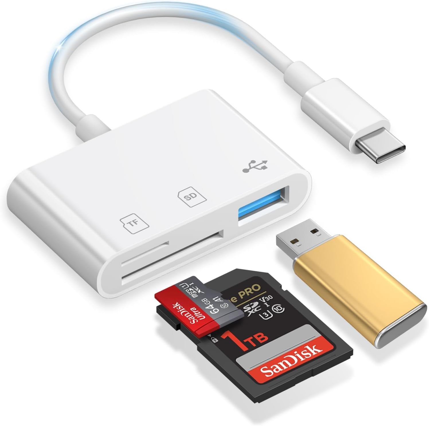 Amazon.com: [Apple MFi Certified] 5-in-1 iPhone Memory Card Reader, USB ...
