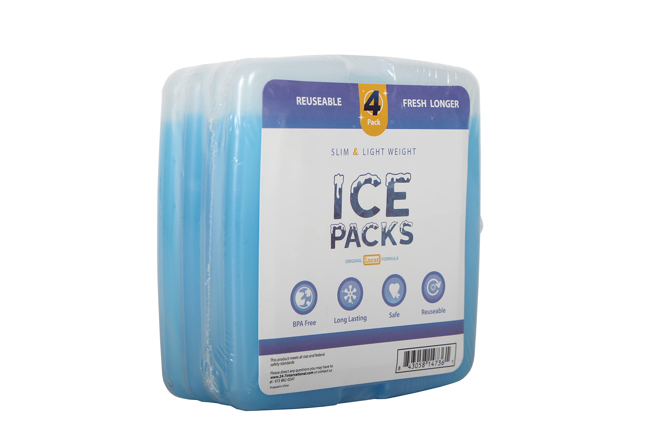 Amazon.com: Lucas Ice Pack in Lunch Tote Cooler Box - Lasting Slim Safe ...
