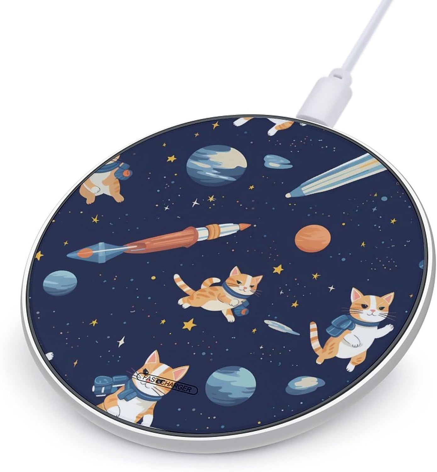 Amazon.com: Kawaii Cute Space Cat Wireless Charger Portable Charging ...