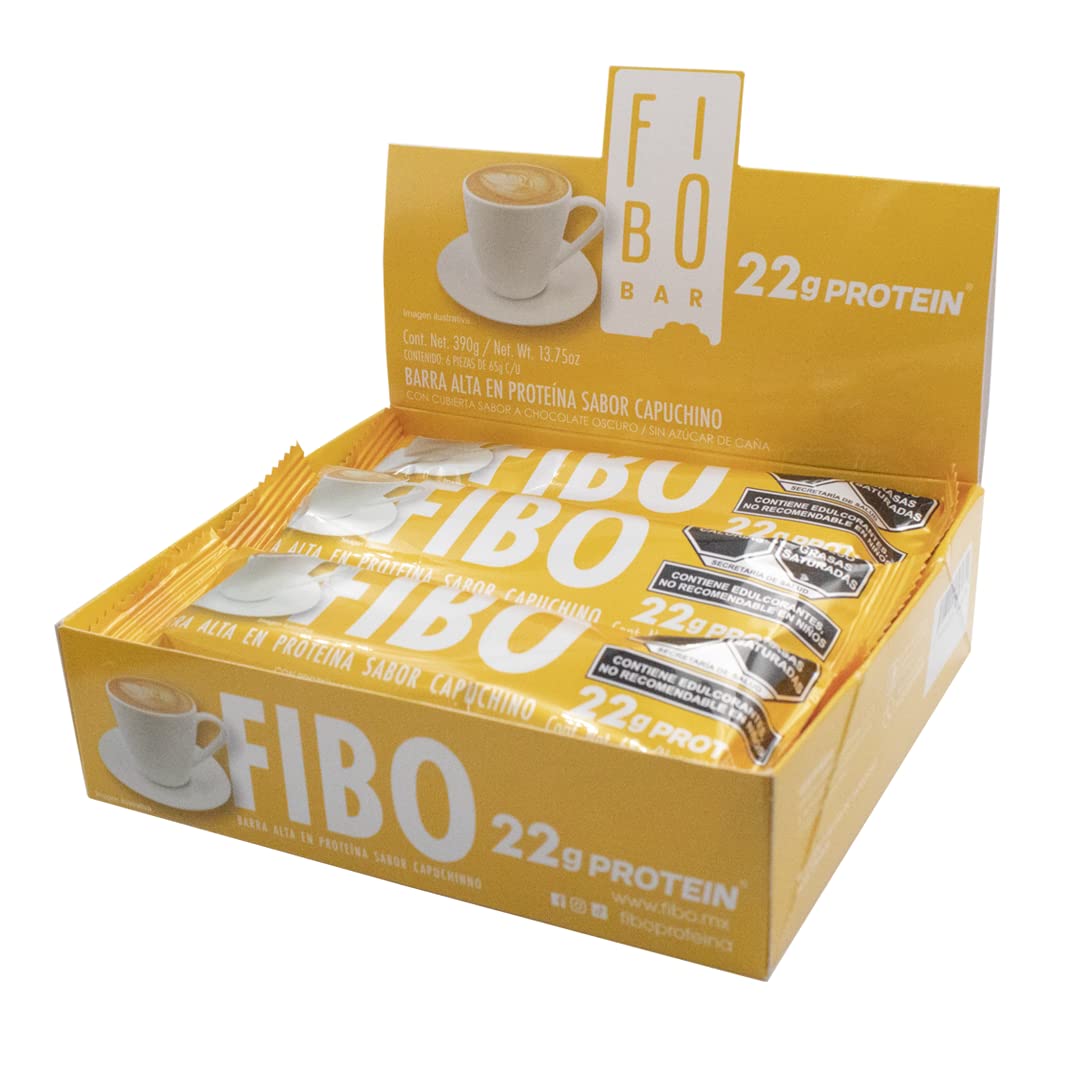 FIBO BAR | Barras con 22g de Proteína WHEY | Barras sabor Capuchino ...
