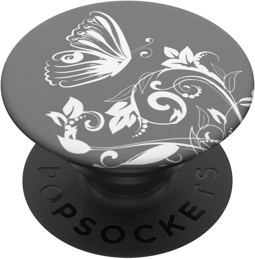 Amazon.com: Grey Butterfly White Spring Butterflies Flowers Women Gift ...