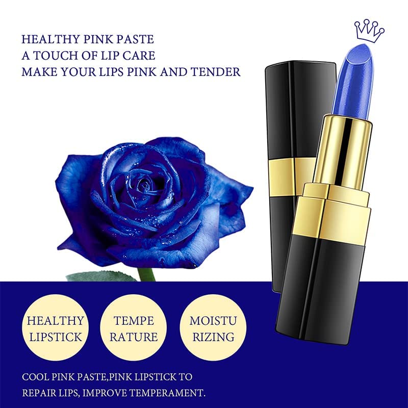 Lápiz labial azul que cambia de temperatura lápiz labial azul cambiado ...