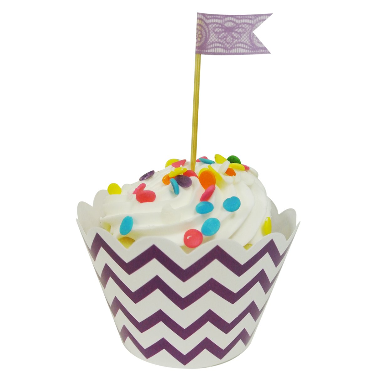 Chevron Purple Cupcakes