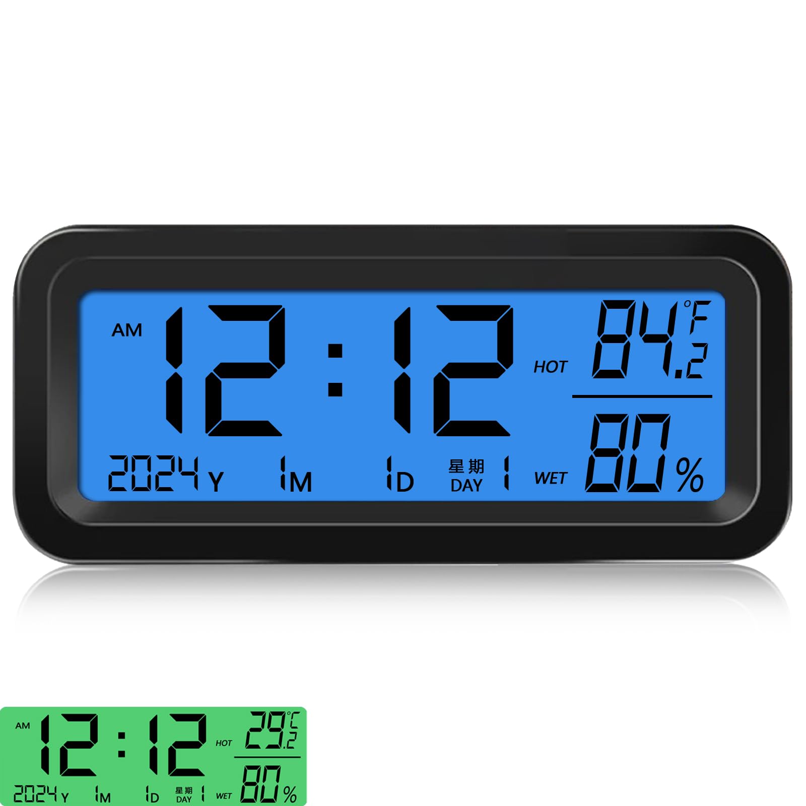 Amazon.com: Car Dashboard Clock with Automatic Backlight at Night(Green ...