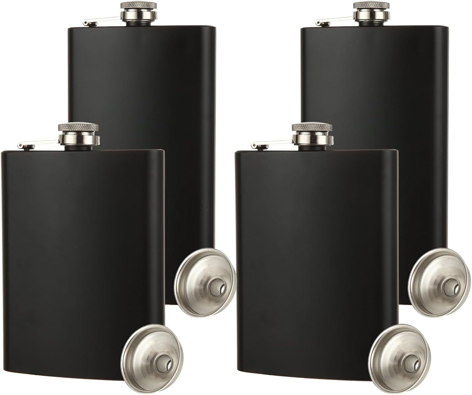 Amazon.com | DAJAVE 4 Pack Hip Flask for Liquor, 8 Oz & 12 Oz Stainless ...