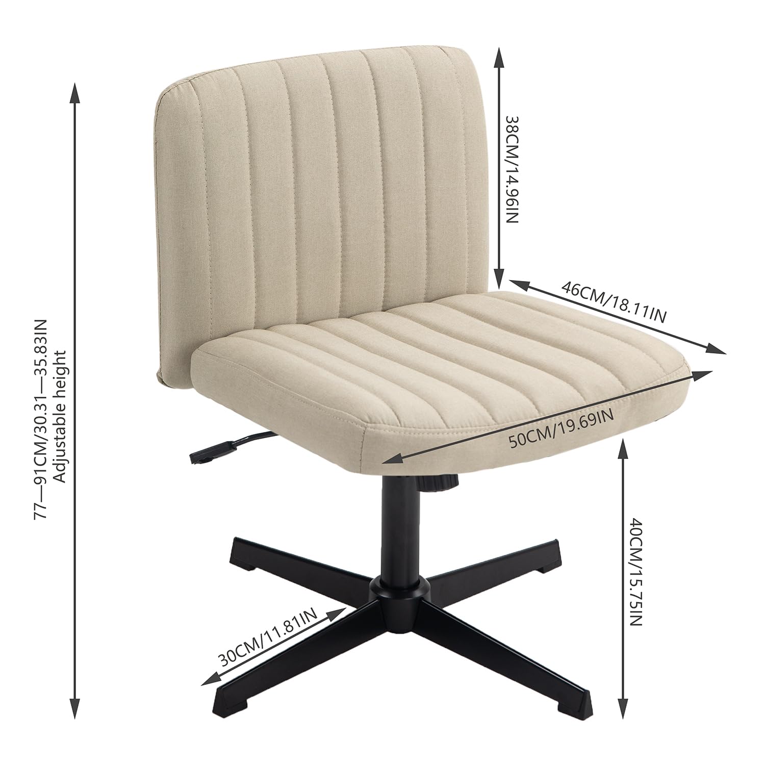 Snapklik.com : Panana Office Chair Fabric Padded Seat Armless Desk ...