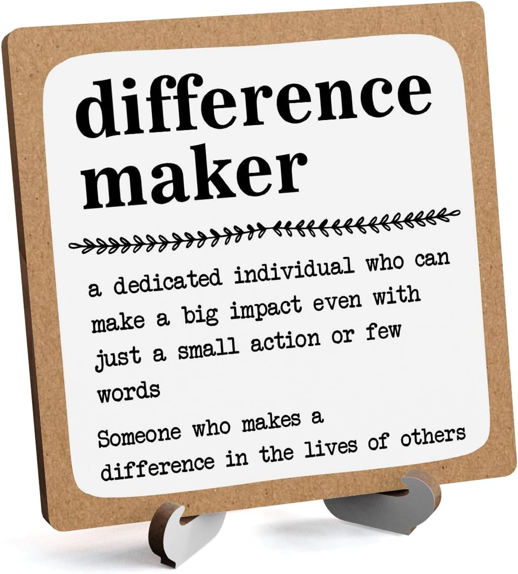 Amazon.com: Difference Maker Definition Wood Plaque - Inspirational ...