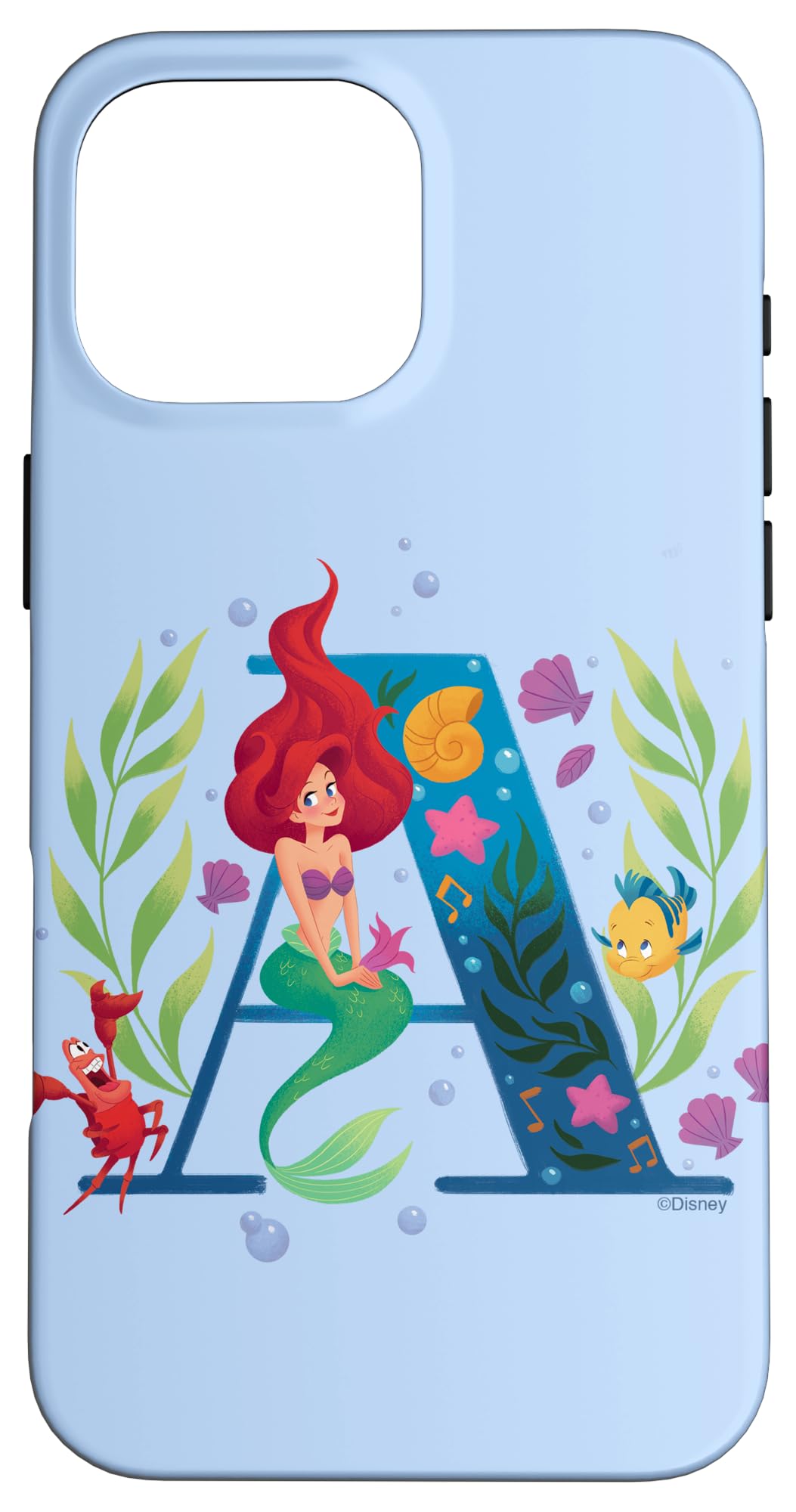 Amazon.com: iPhone 16 Pro Max Disney Princess Alphabet Monogram Mermaid ...