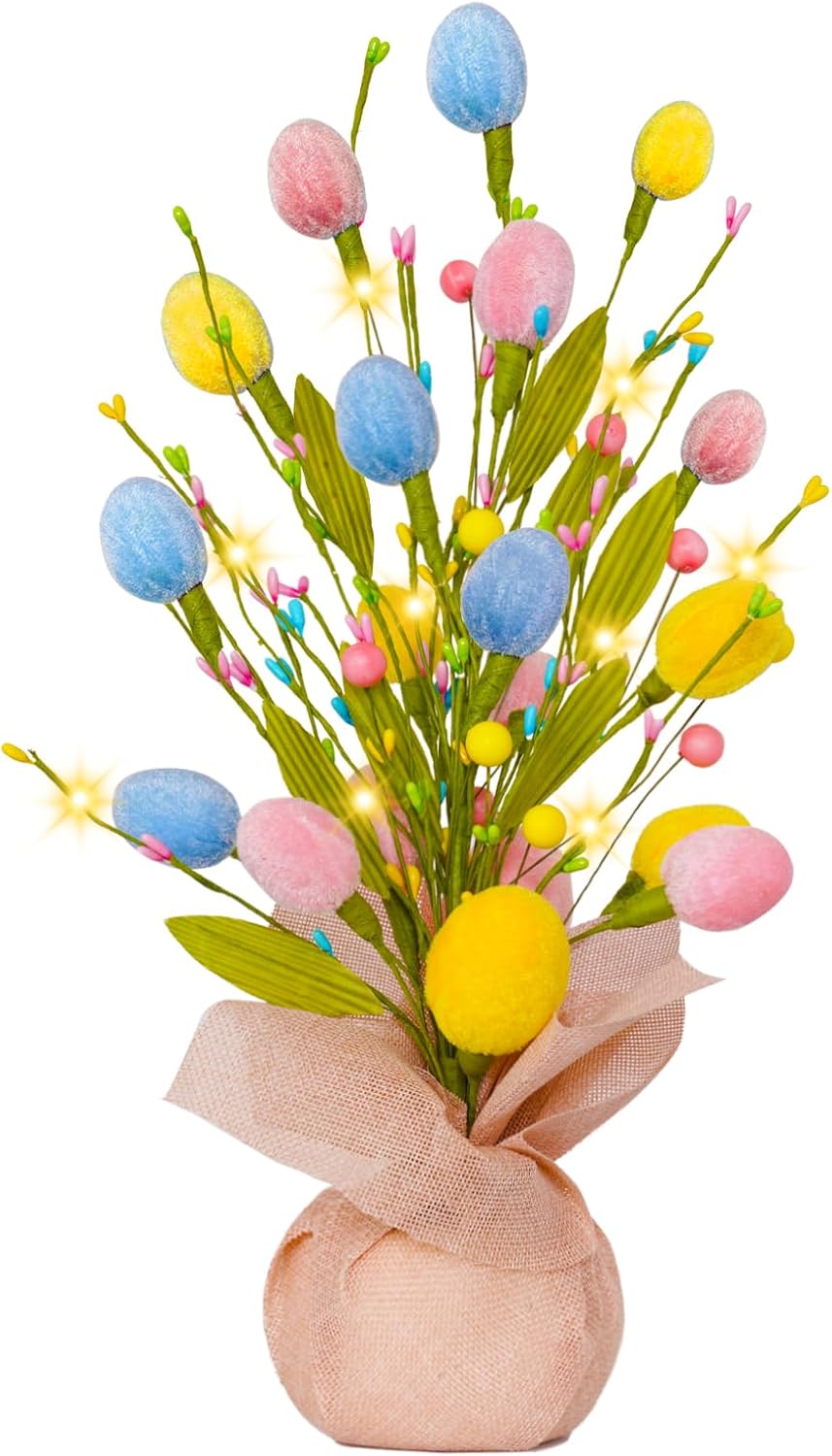 Amazon.com: XmasExp Easter Decorations 18inch Easter Tree with Eggs ...