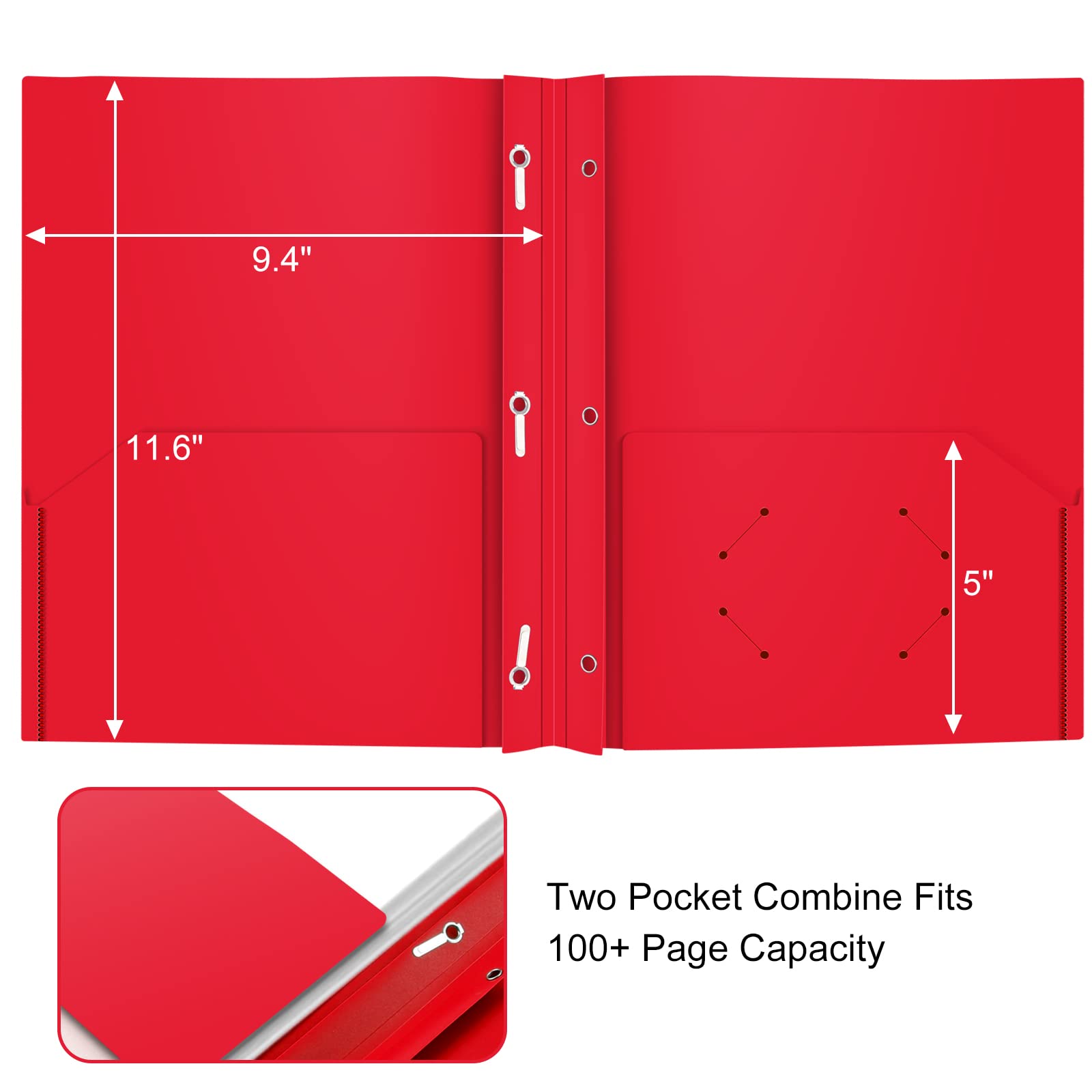 Snapklik.com : Heavy Duty Plastic Folder 12-Pack, 2 Pocket Letter Size ...