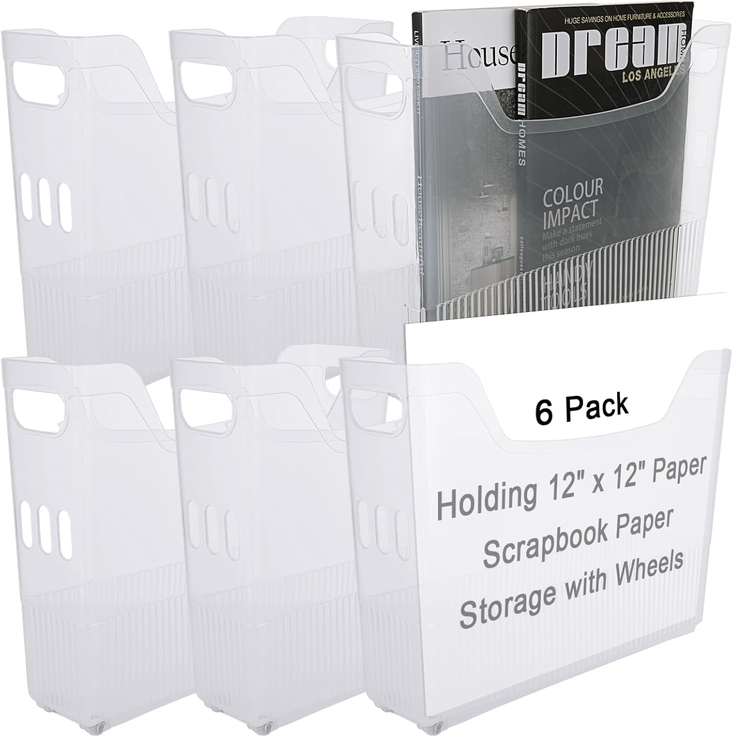 Amazon.com : YAYODS 6 Pack 12 x 12 Paper Storage Organizer, Scrapbook ...
