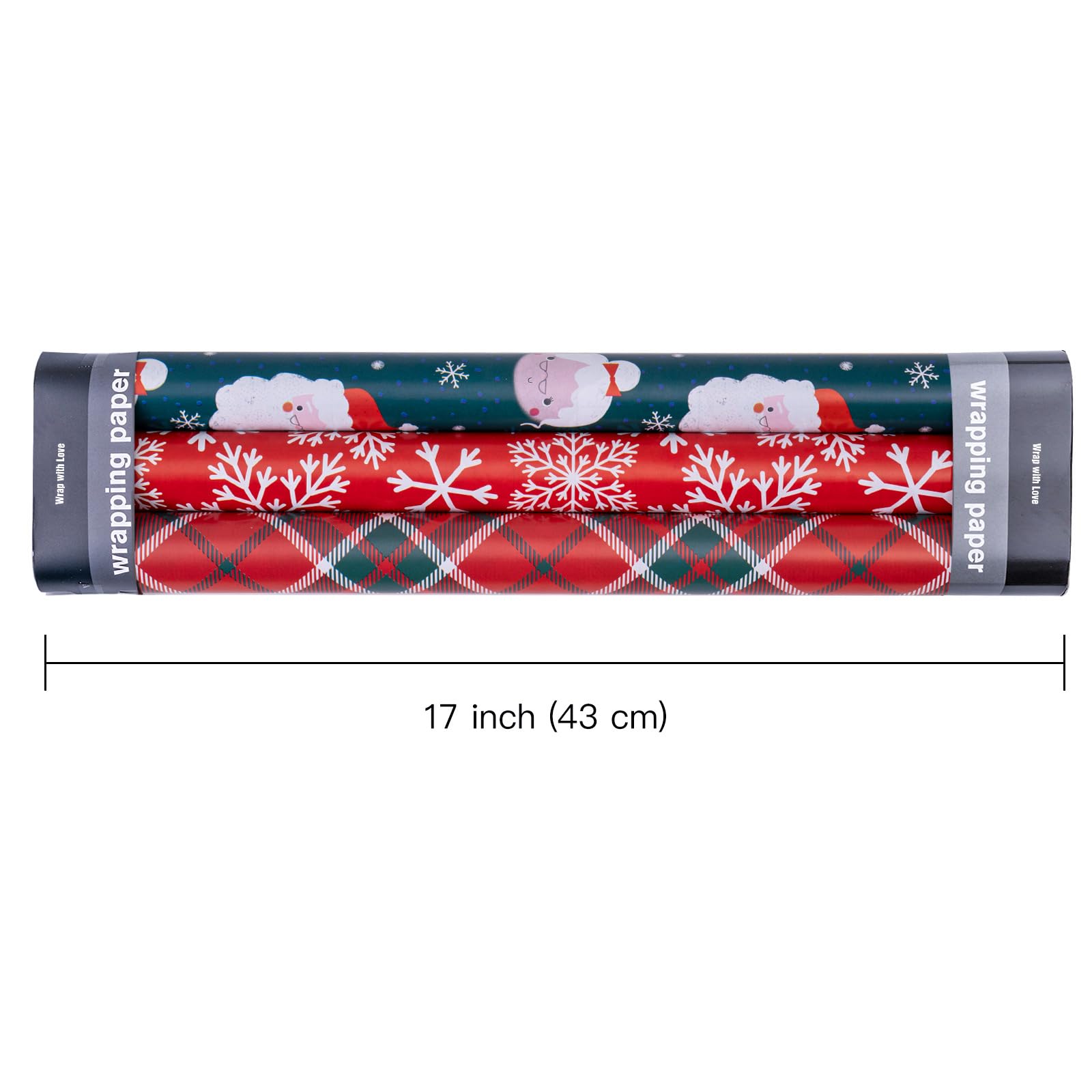 Snapklik.com : WRAPAHOLIC Christmas Wrapping Paper Roll - Mini Roll - 3 ...