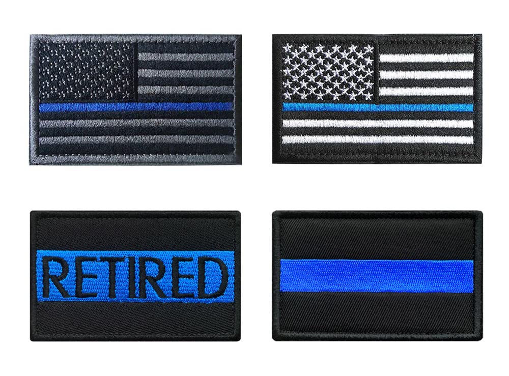 Amazon.com: Antrix 4 Pcs Tactical Thin Blue Line American Flag Patch ...