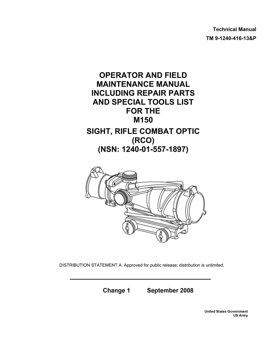 Technical Manual TM 9-1240-416-13&P Operator and Field Maintenance ...